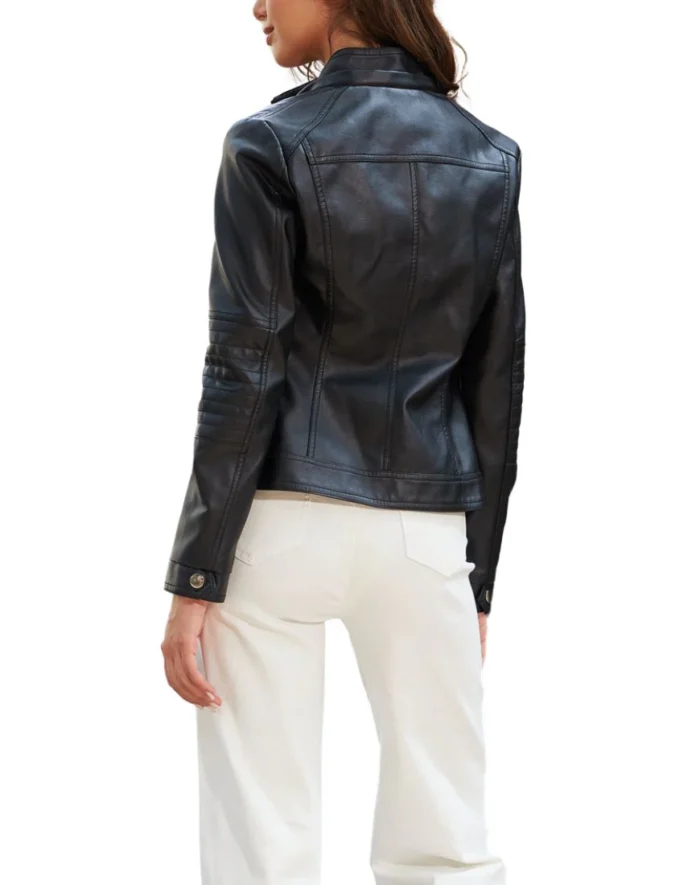 Lucia Luxe Black Removable Hoodie Leather Jacket - 360 Digitizing Shop